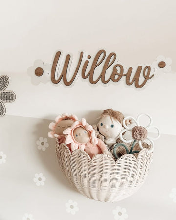 Layered Daisy Flower Themed Personalised Wall Art Name Sign for Kids ...