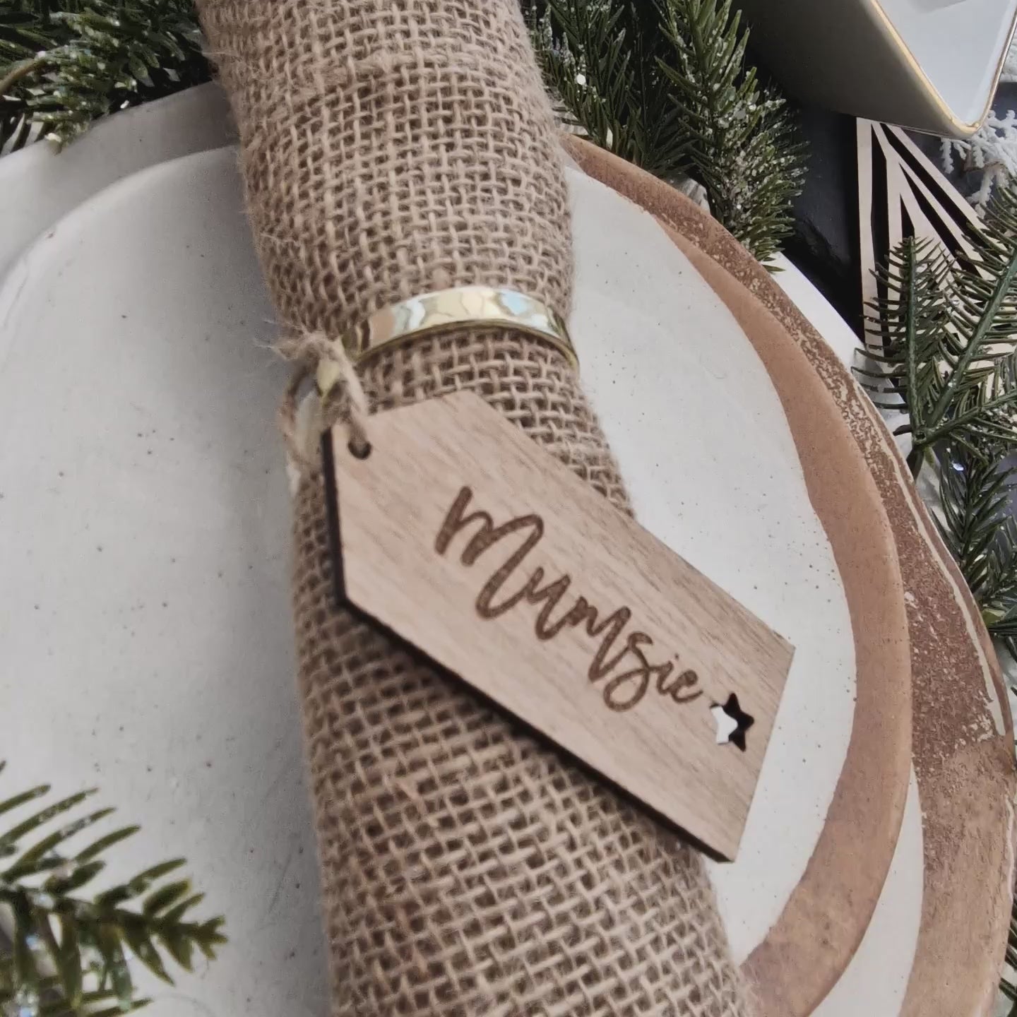 Wooden Christmas Tags | Script Font – TilleyTree
