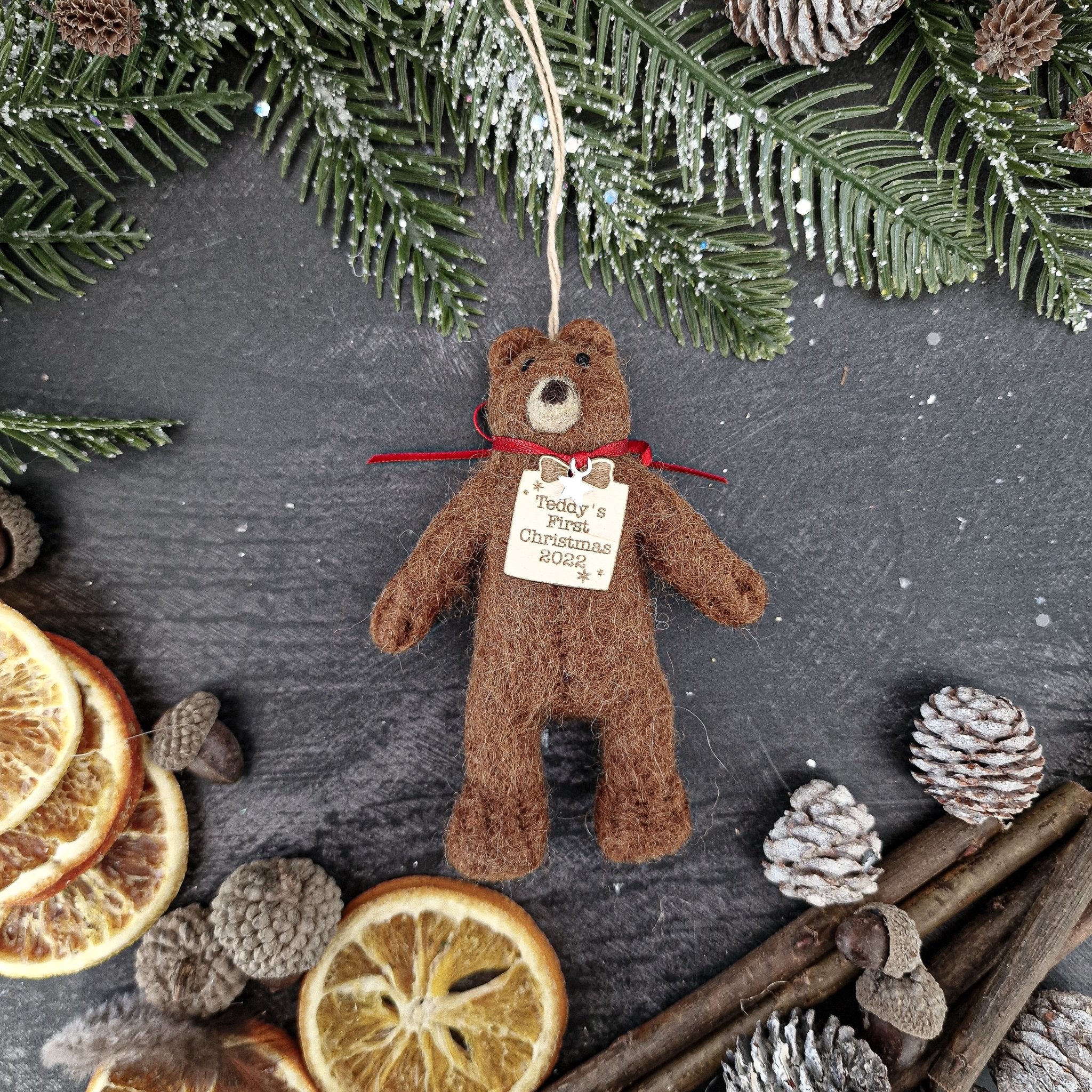 Personalised Needlefelt Teddy Bear – TilleyTree